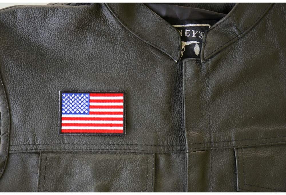 American Flag Patch with Black Borders - 3x2 inch. Embroidered Iron on ...